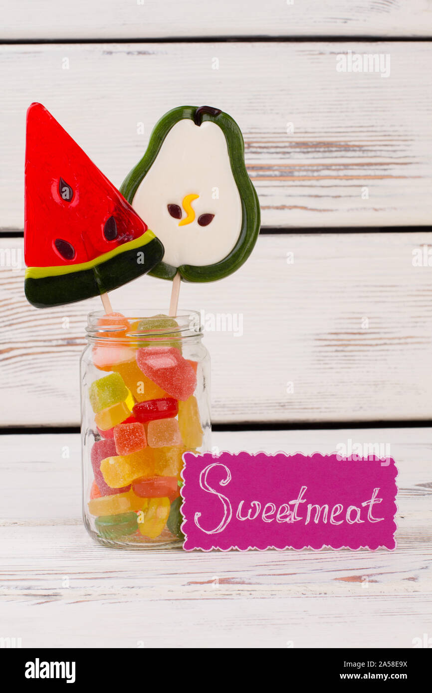 Assorted candies in glass jar Stock Photo - Alamy