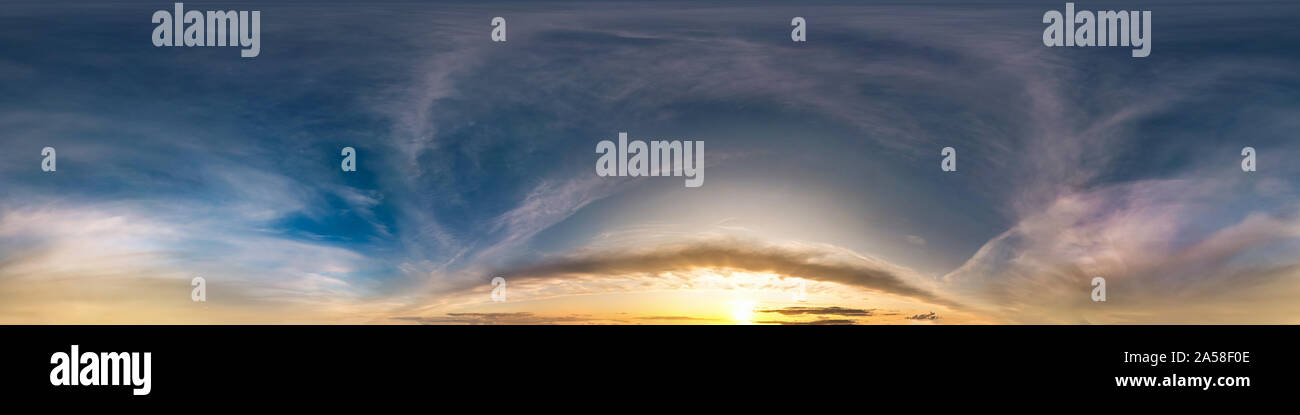 Seamless cloudy blue sky hdri panorama 360 degrees angle view with ...