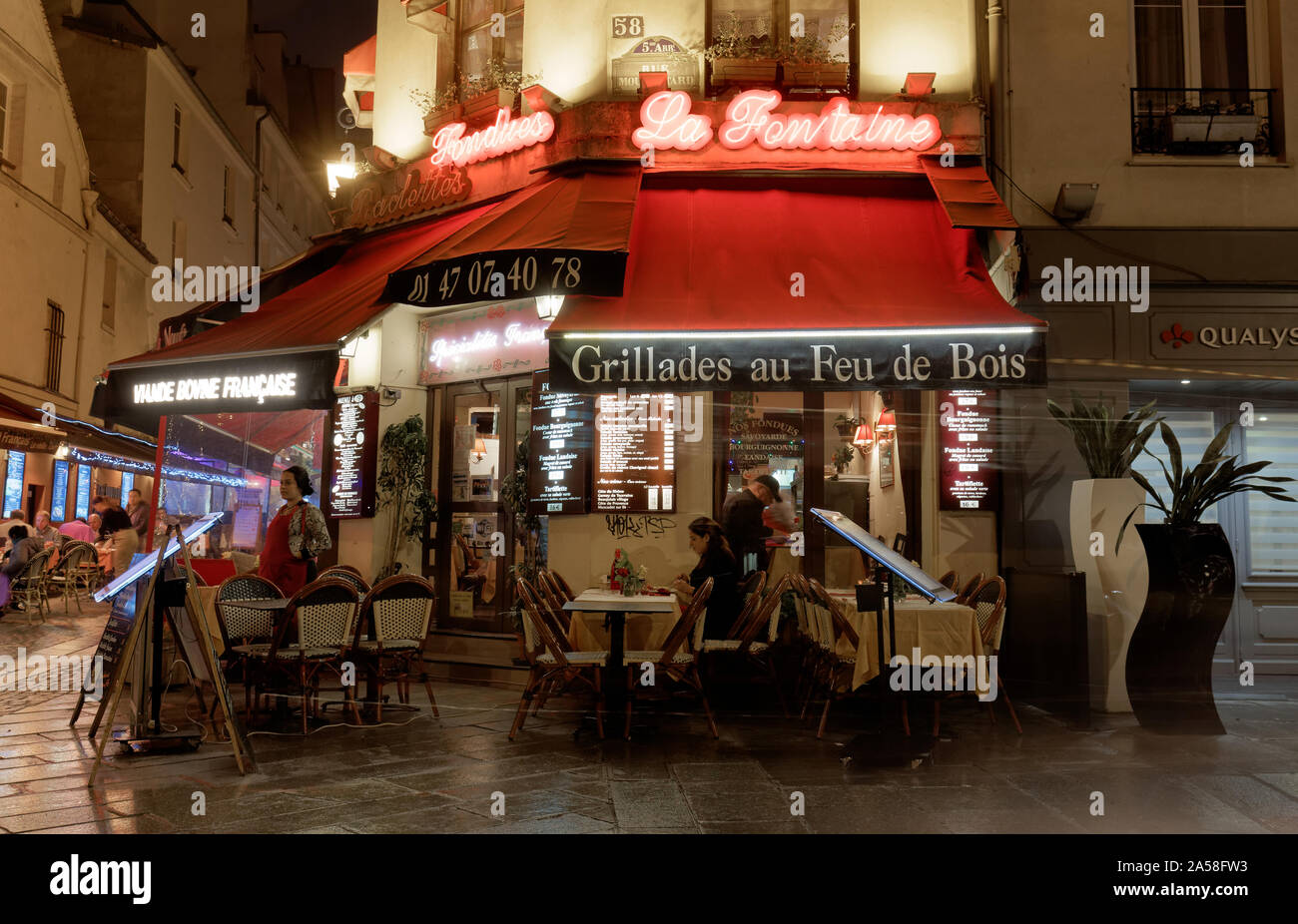 La Fontaine is famous traditional French caf located near Pantheon in ...