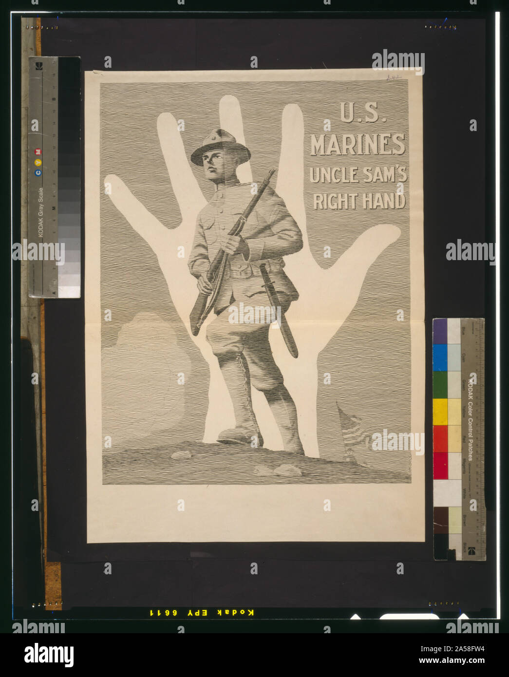 U.S. Marines, Uncle Sam's right hand Abstract: Poster showing a Marine ...