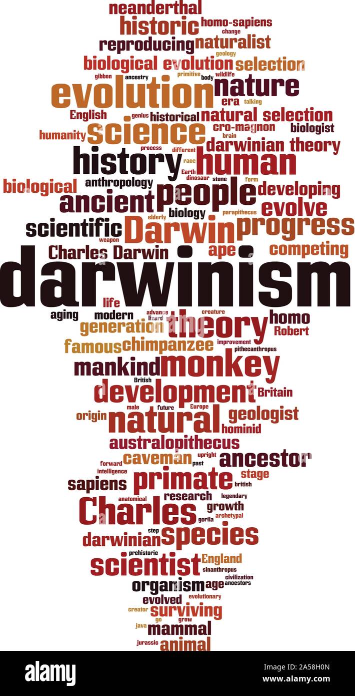 Darwinism word cloud concept. Collage made of words about darwinism ...