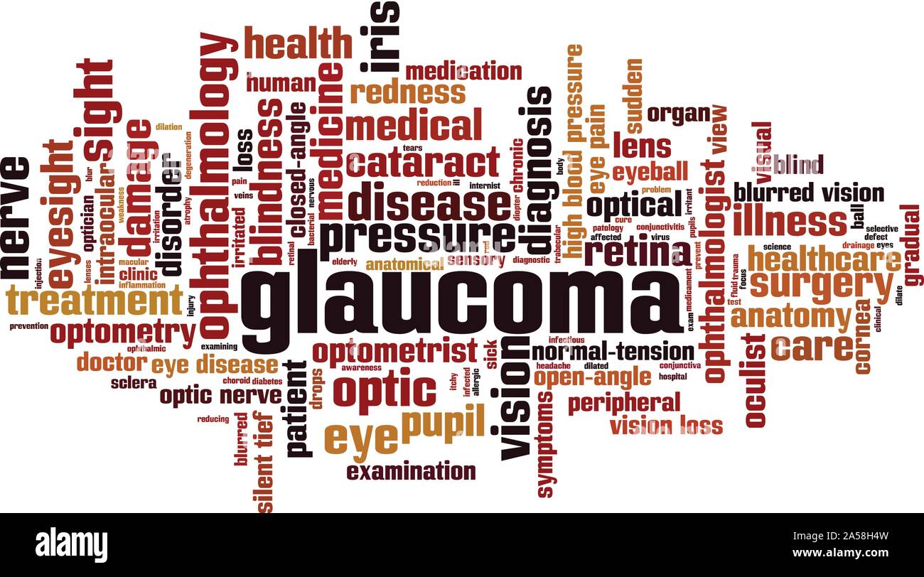 Glaucoma word cloud concept. Collage made of words about glaucoma ...