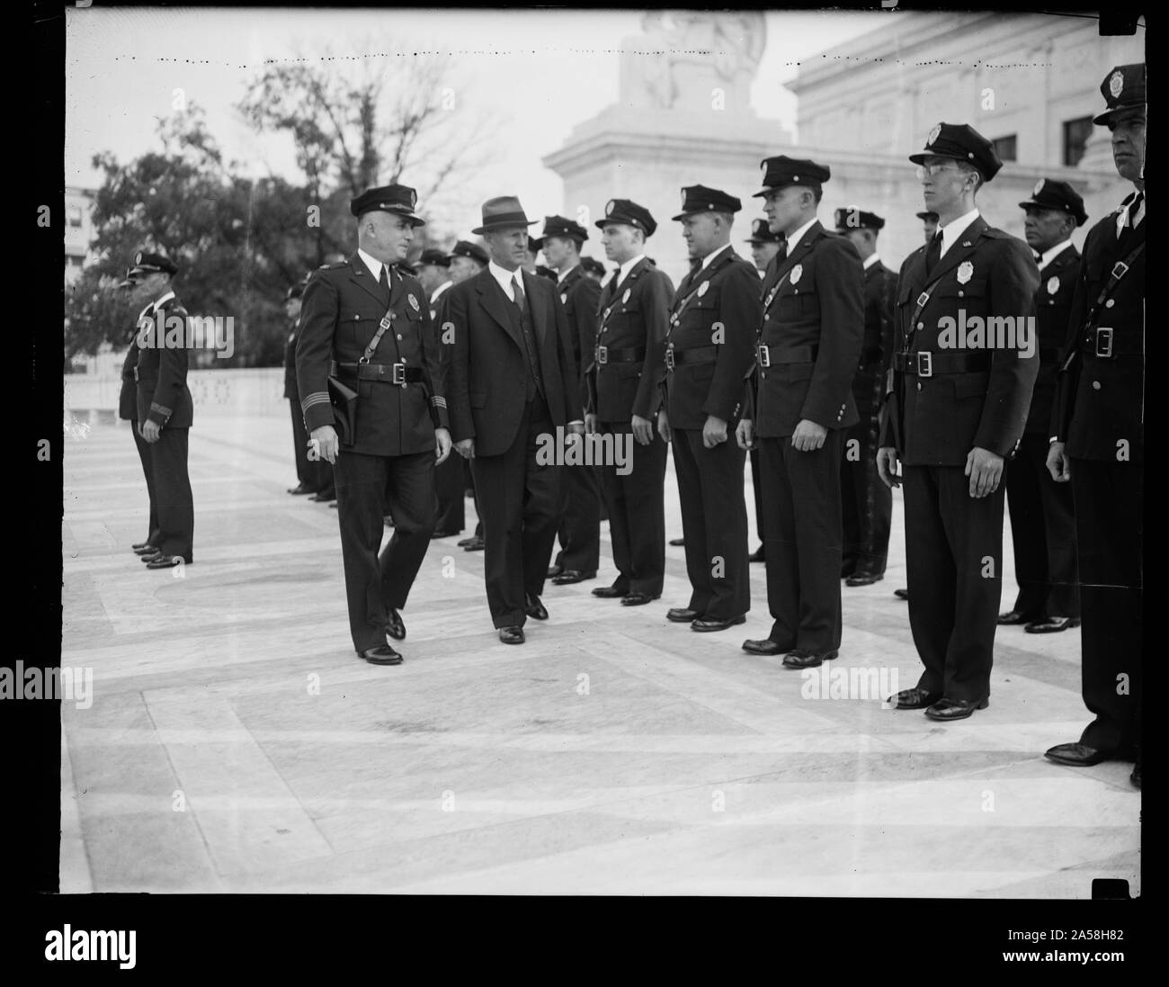 U.S. Supreme Court guard stand inspection, Washington, D.C. Oct. 1. The ...
