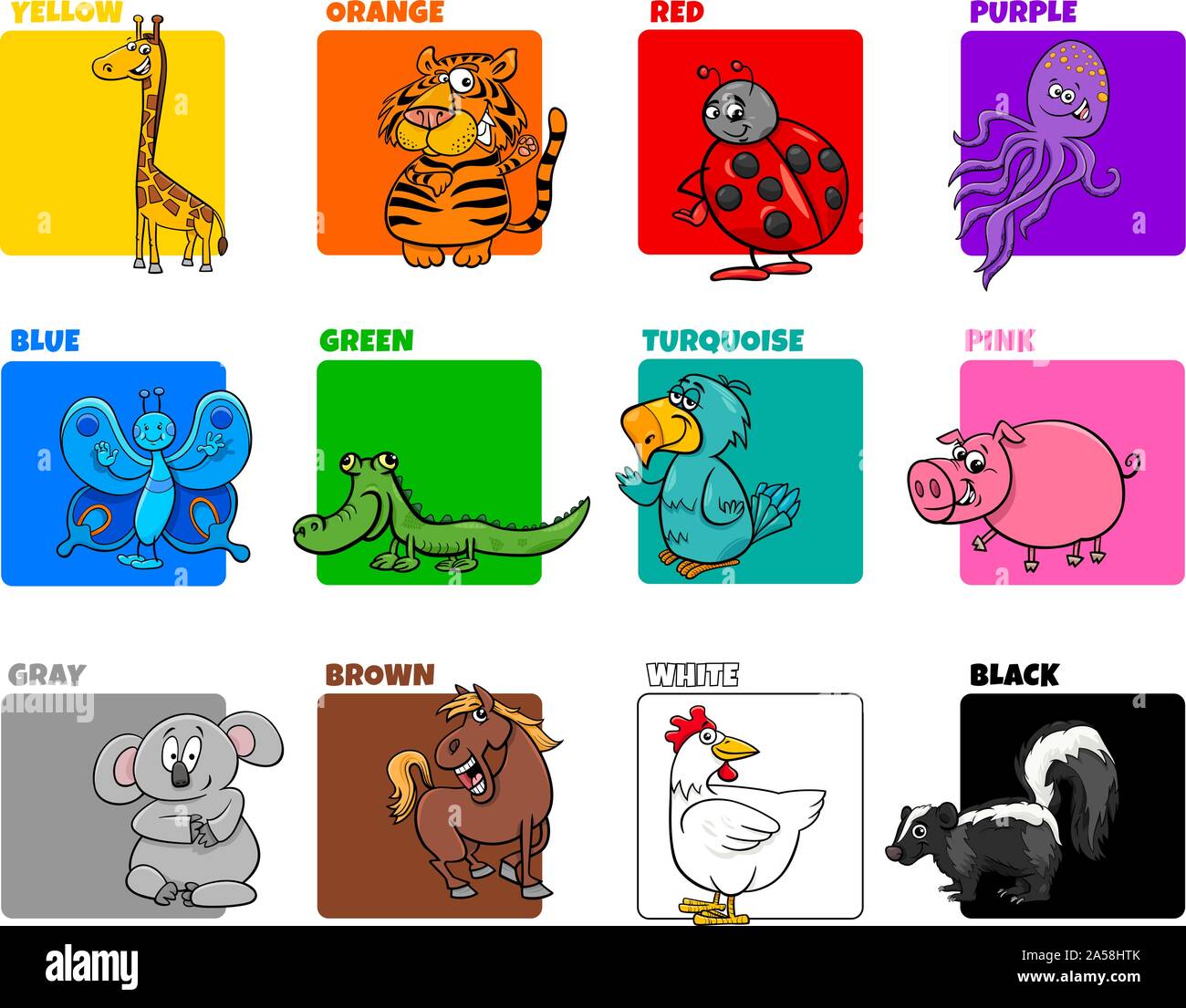 Primary colors cartoon set Stock Vector Images - Alamy