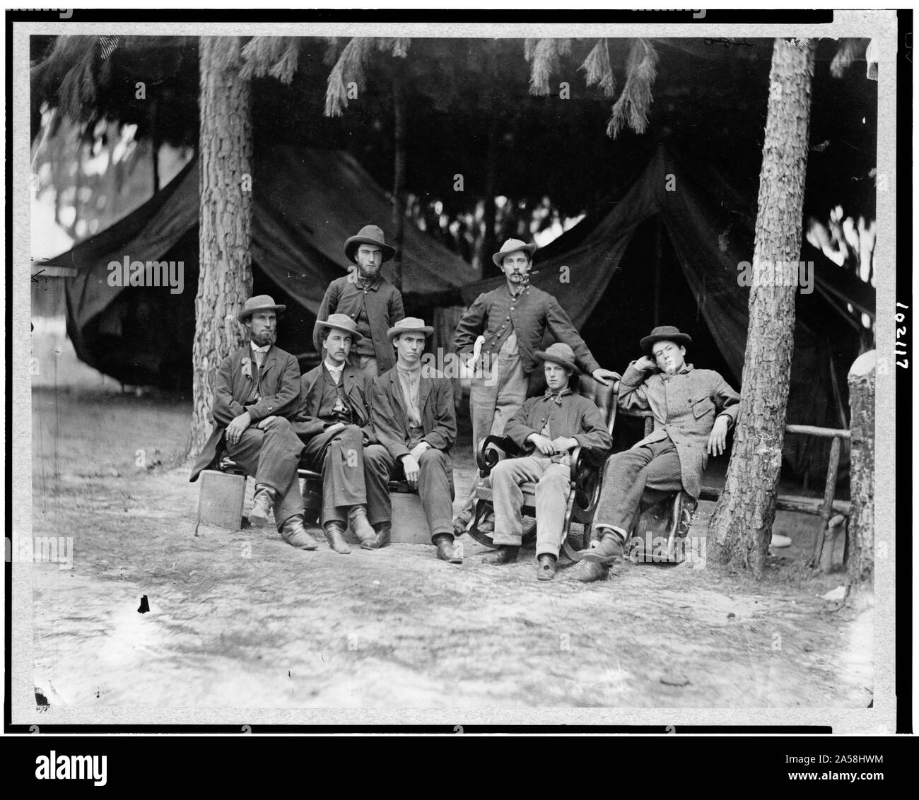 U.S. military telegraph operators in front of Petersburg, Virginia ...