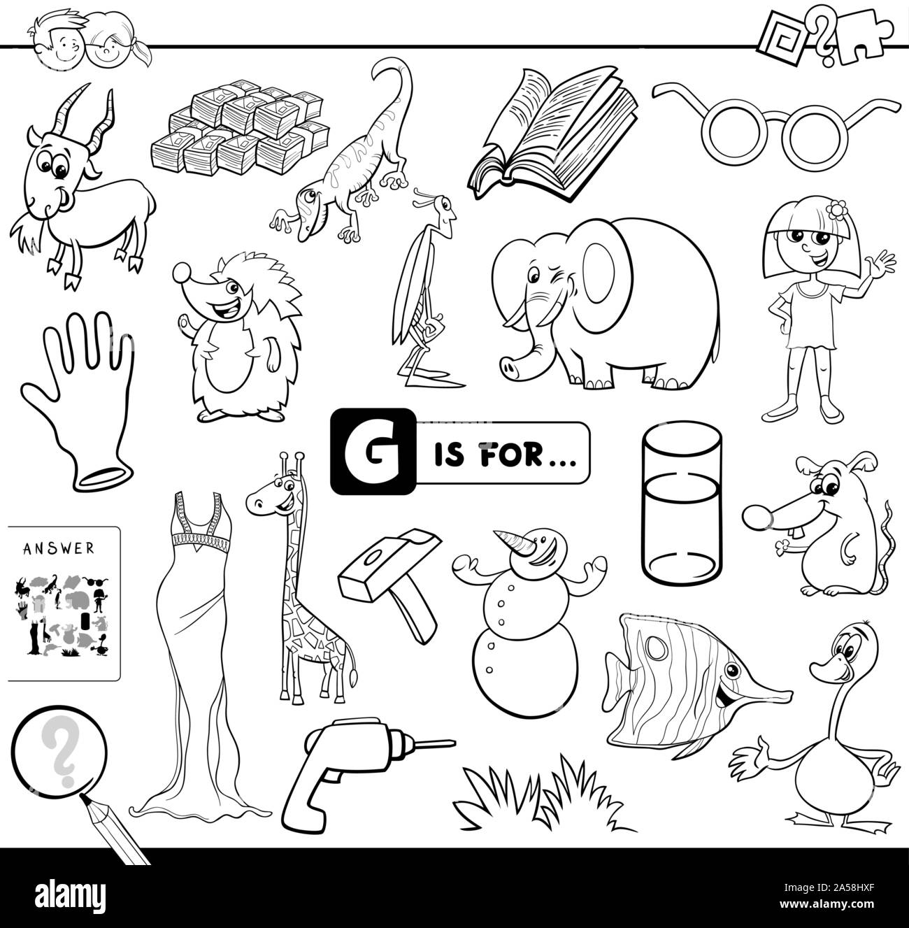 Letter G Coloring Worksheets