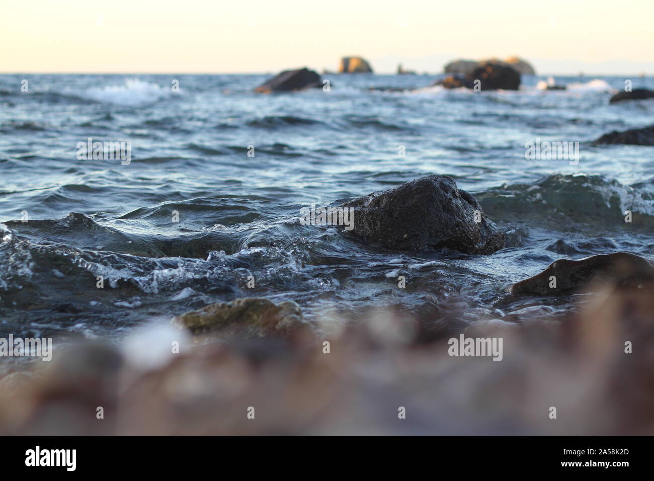 Background sea, ocean. Ride the waves in the ocean Stock Photo - Alamy