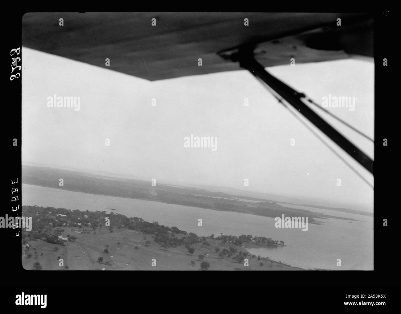 Uganda. Entebbe. Air view. Approaching Entebbe on Lake Victoria Stock ...