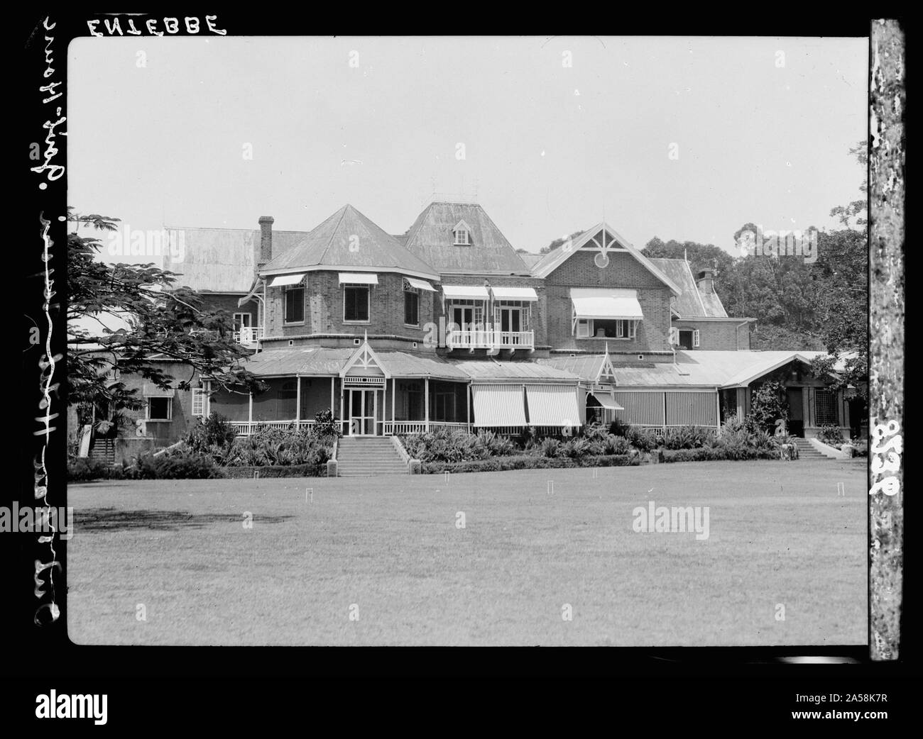 Uganda. Entebbe. Government house from across the lawn Stock Photo - Alamy