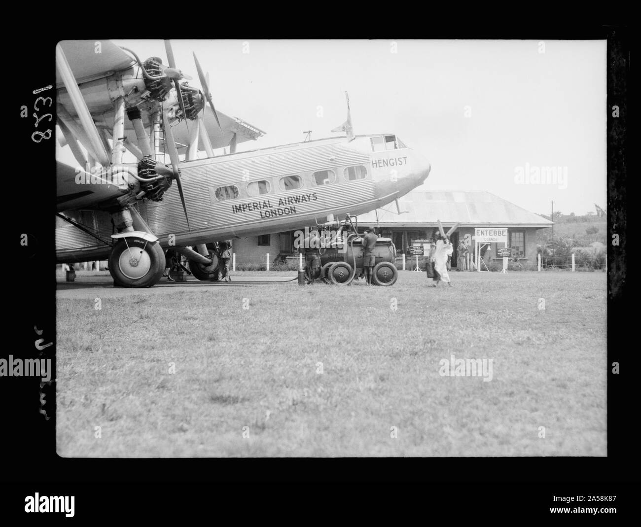 Uganda. Entebbe. Plane landed on aerodrome Stock Photo - Alamy
