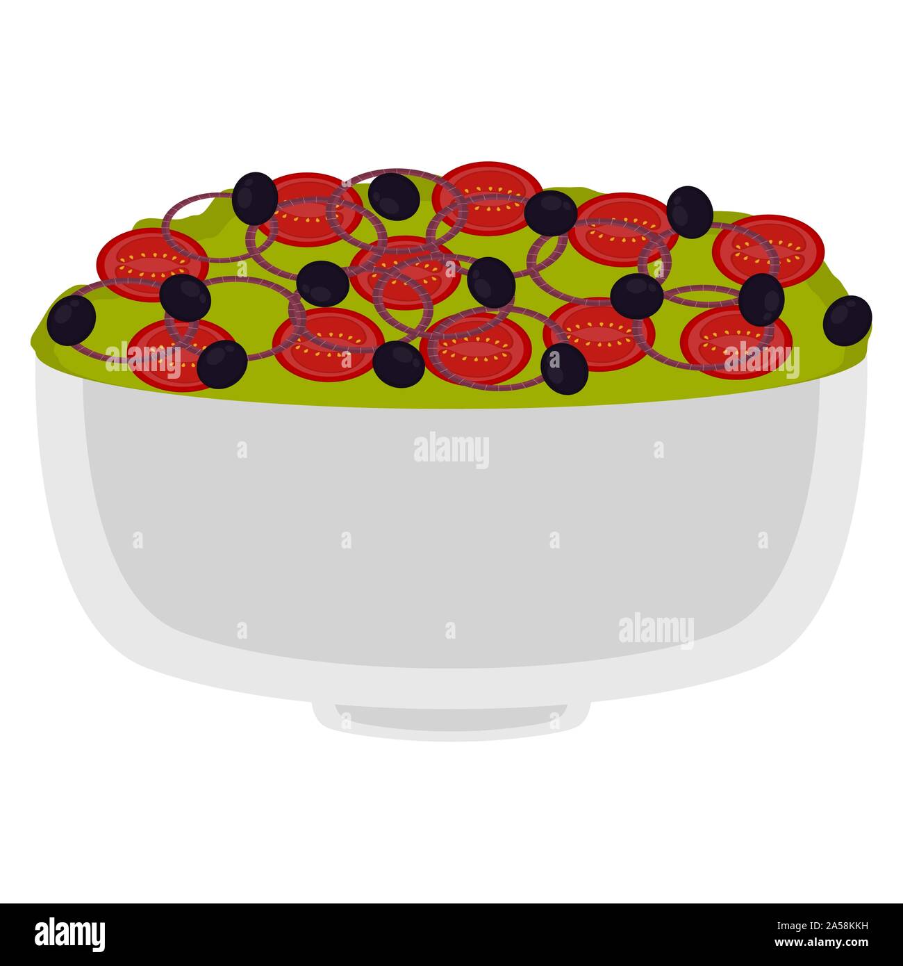 Isolated salad in a bowl. Food preparation - Vector illustration Stock ...