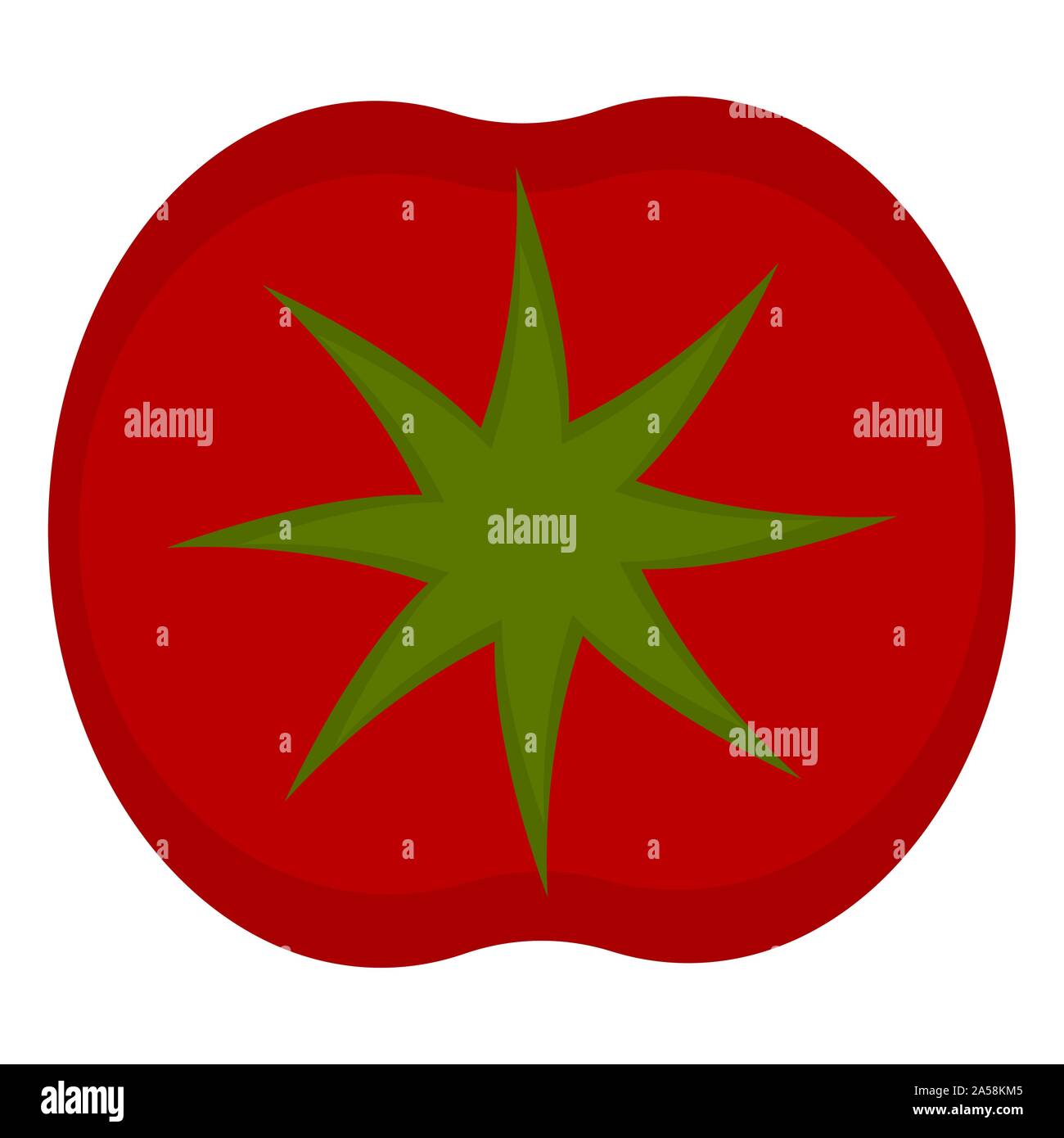 Top view of a tomato - Vector illustration Stock Vector Image & Art - Alamy