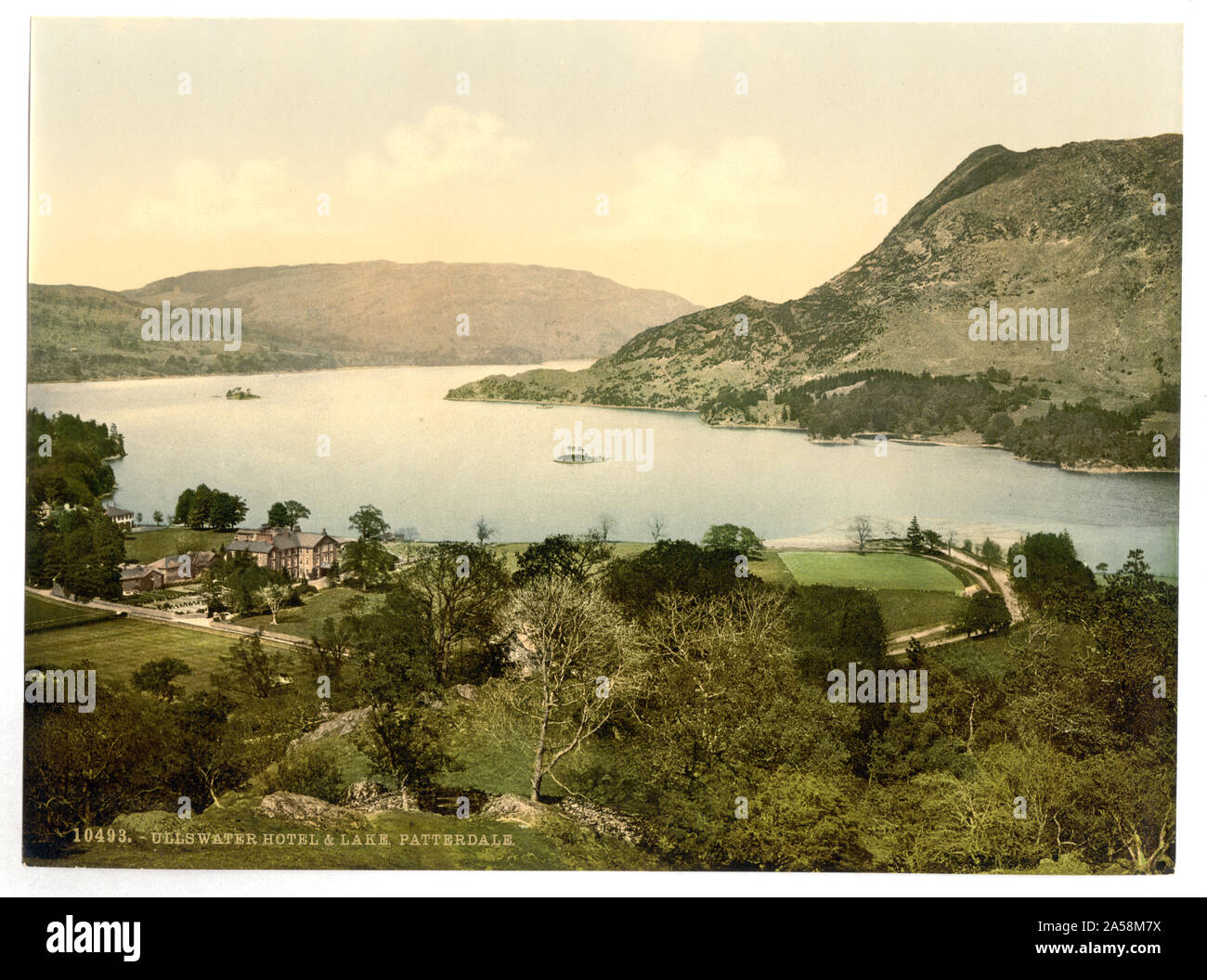 Ullswater, hotel and lake, Patterdale, Lake District, England Stock ...
