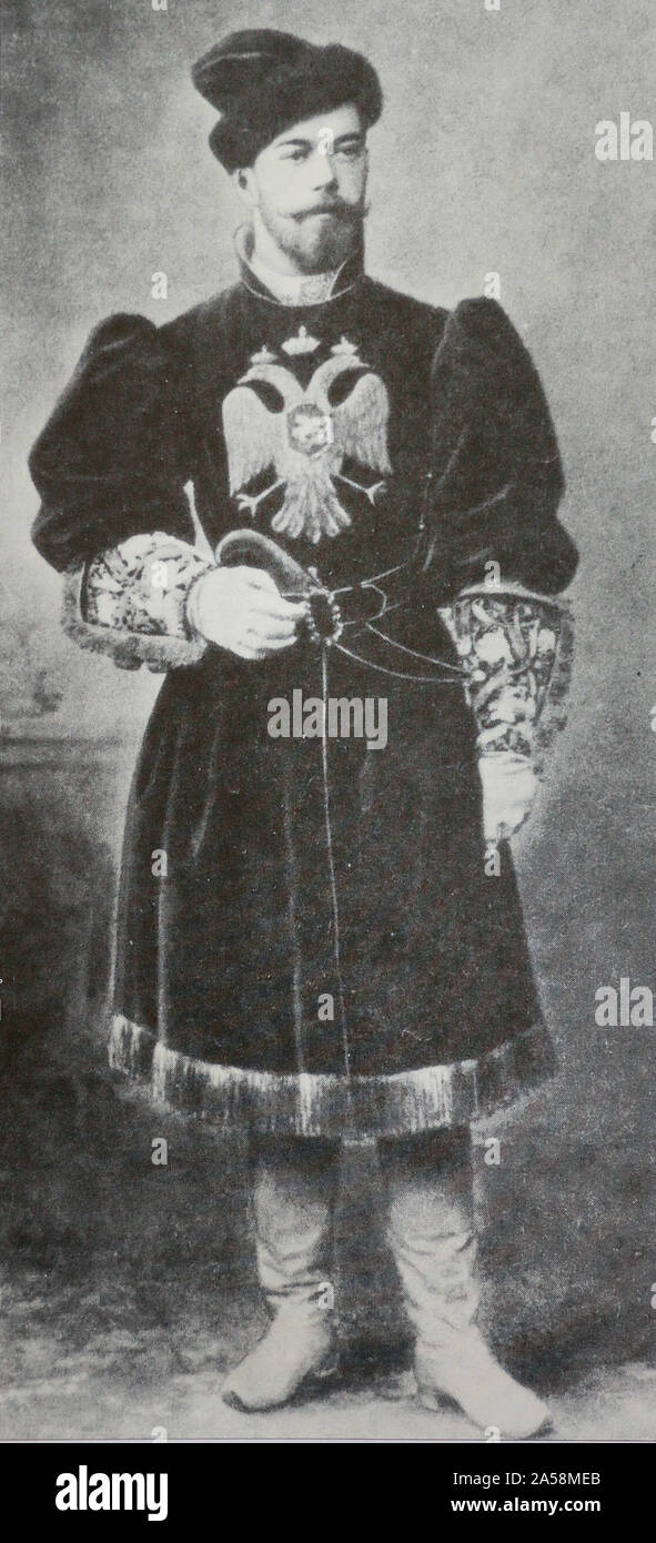 His Majesty Russian Emperor Nicholas II in masquerade costume of a 17th ...