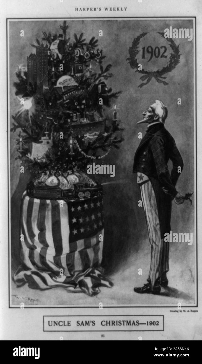Uncle Sam's Christmas--1902 / W.A. Rogers Stock Photo - Alamy