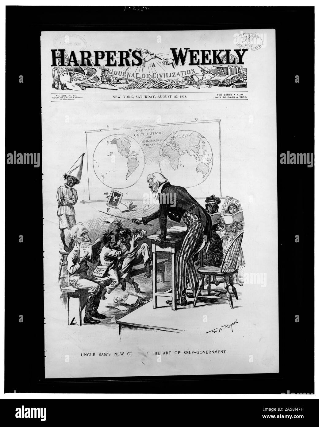 Uncle Sam's new cl[ass in] the art of self-government / W.A. Rogers ...