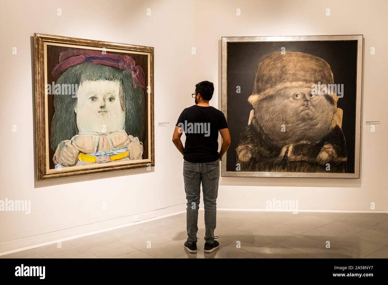 At left `Monalisa girl´and at right `Black bishop´. Paintings by ...