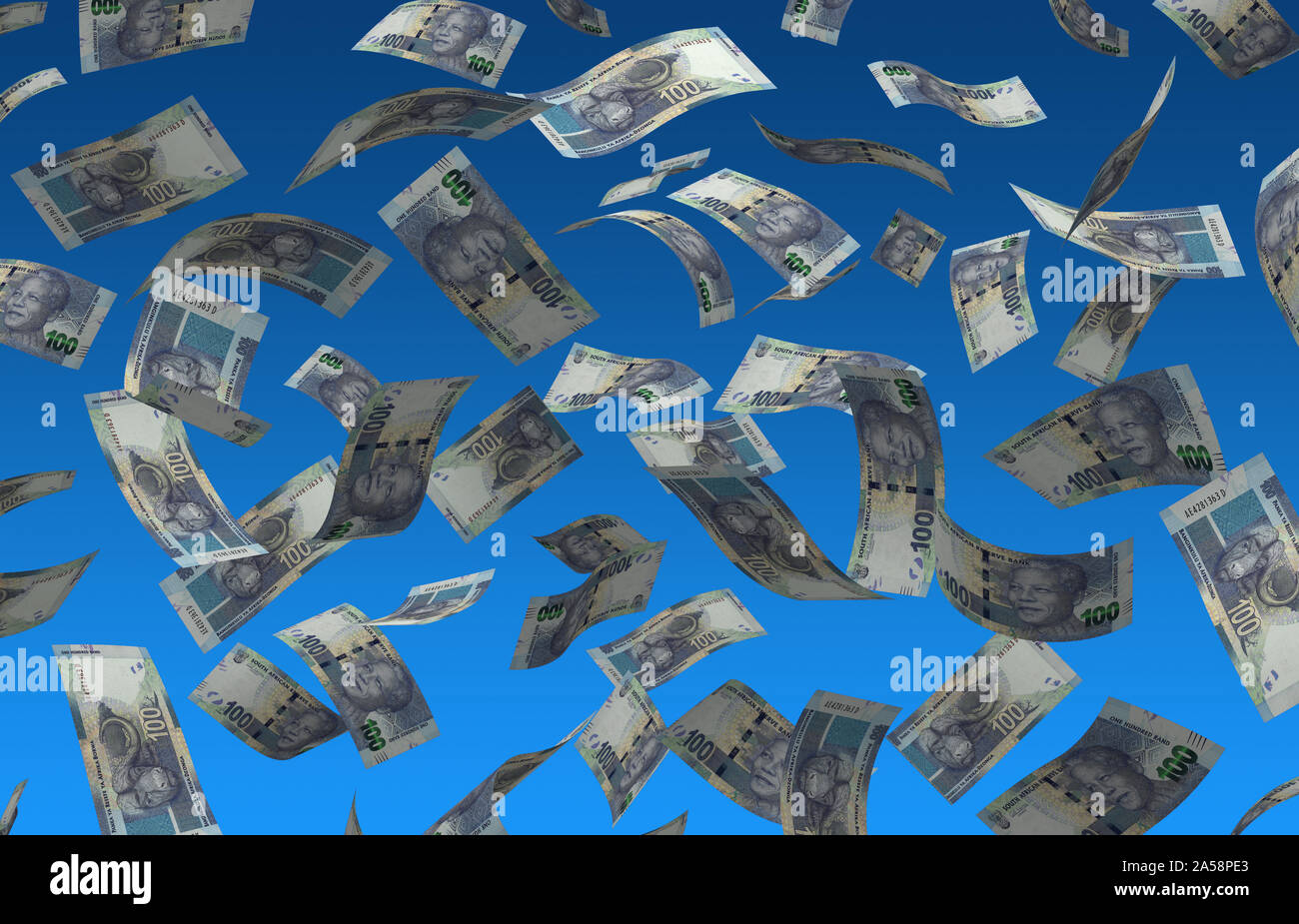 Flying South African Rand (isolated with clipping path Stock Photo - Alamy