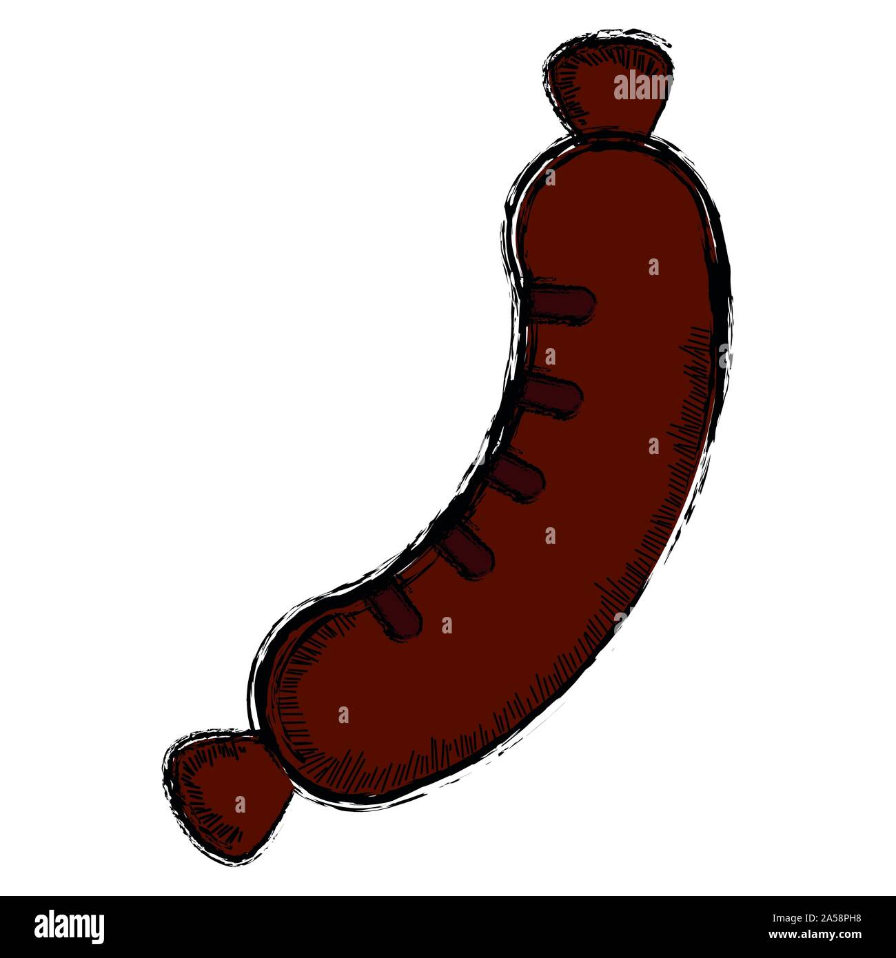 Colored sketch of a sausage - Vector illustration Stock Vector Image ...