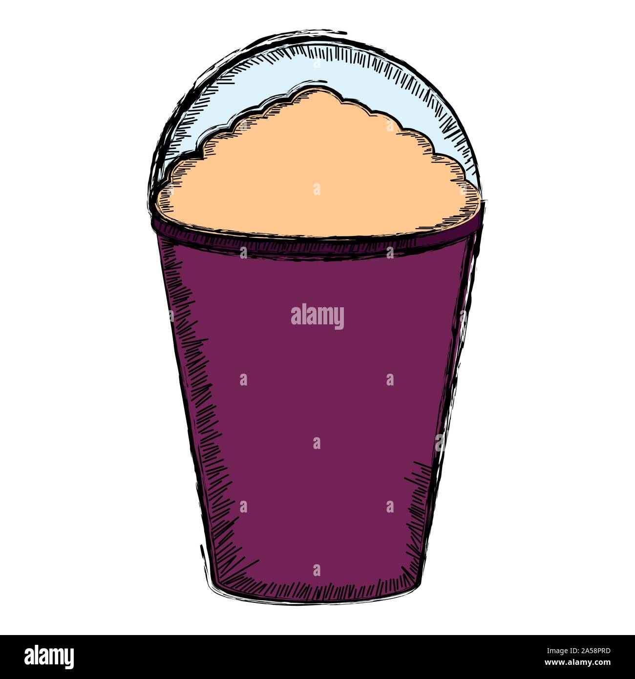 Colored sketch of a frappe - Vector illustration Stock Vector Image ...