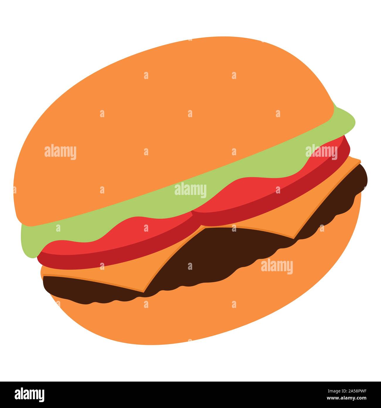 Isolated burger image on a white background - Vector Stock Vector Image ...