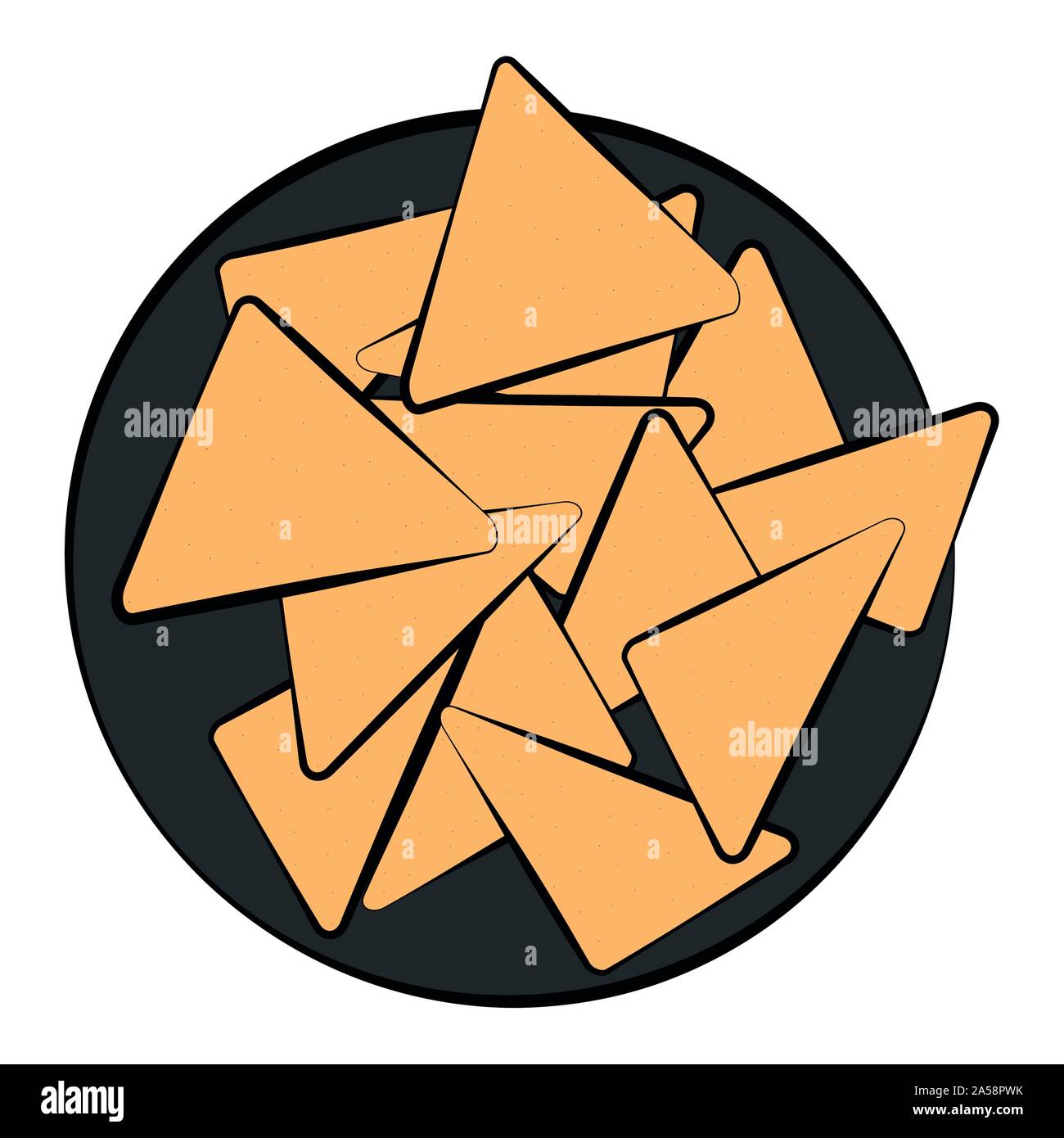 Colored sketch of a nachos - Vector illustration Stock Vector Image ...