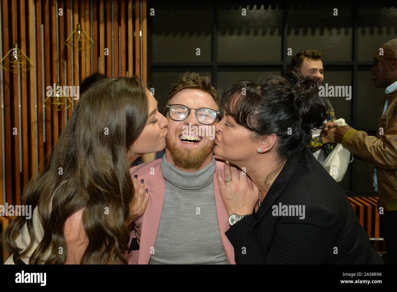 Winner Paddy Smyth, with his mother and sister, following the live ...