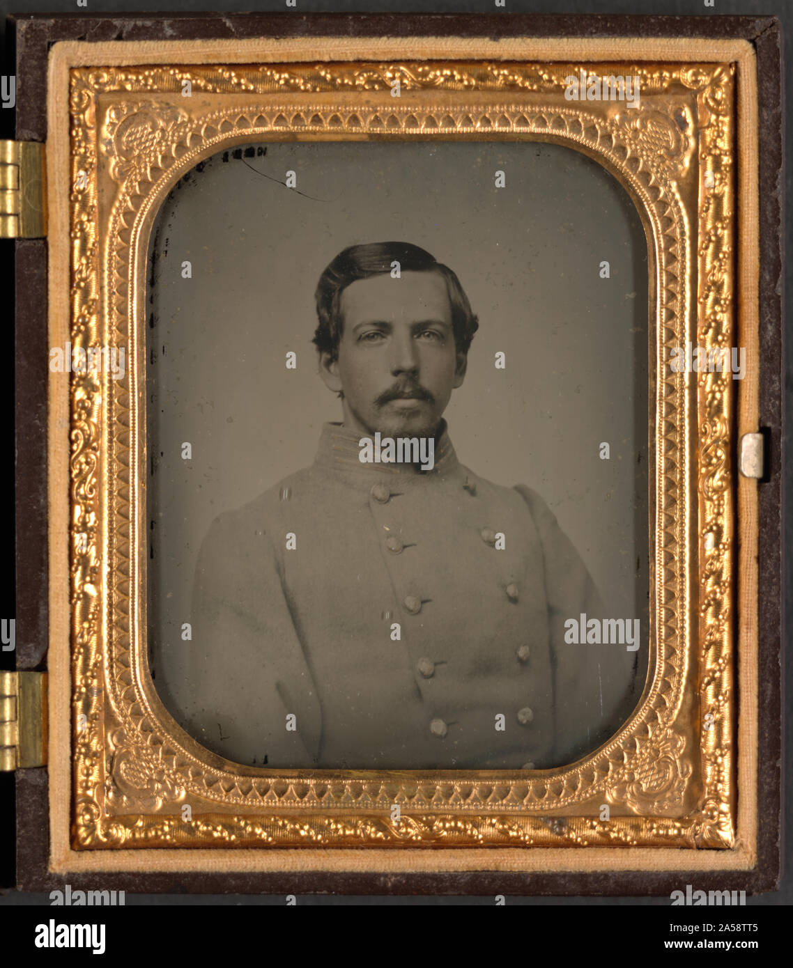 Unidentified soldier in Confederate captain's uniform Stock Photo - Alamy