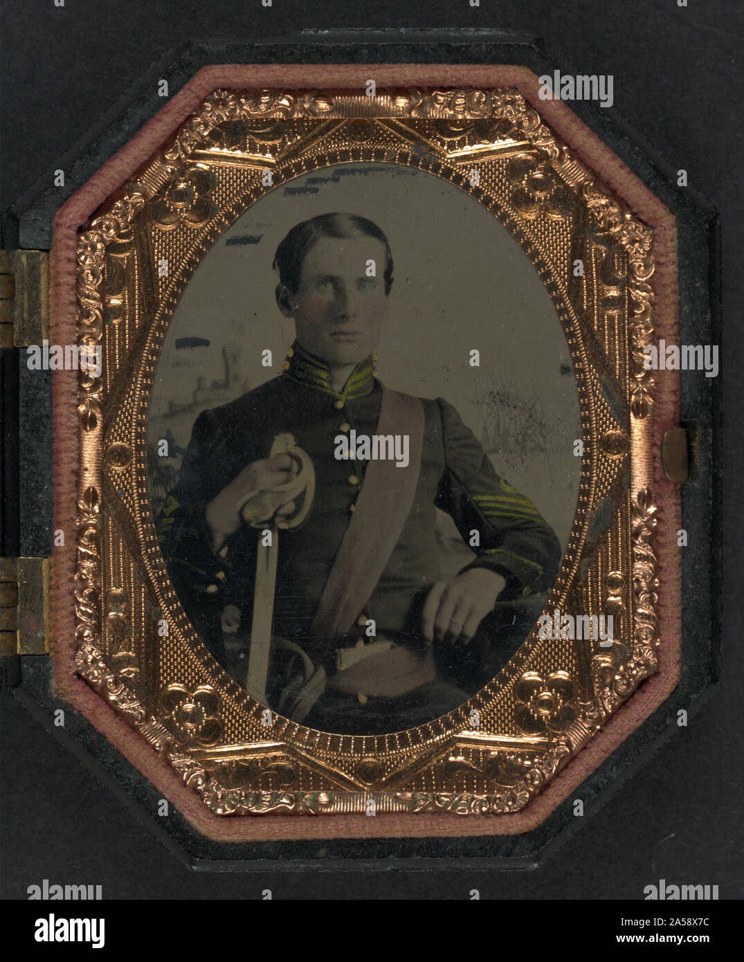 Unidentified soldier in Union first sergeant's uniform with cavalry ...