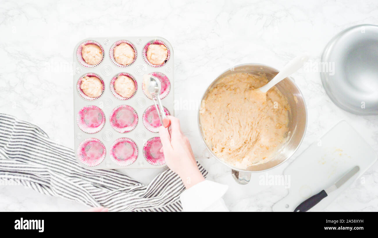 Flat lay. Step by step. Preparing homemade caramel in the cooking pot ...