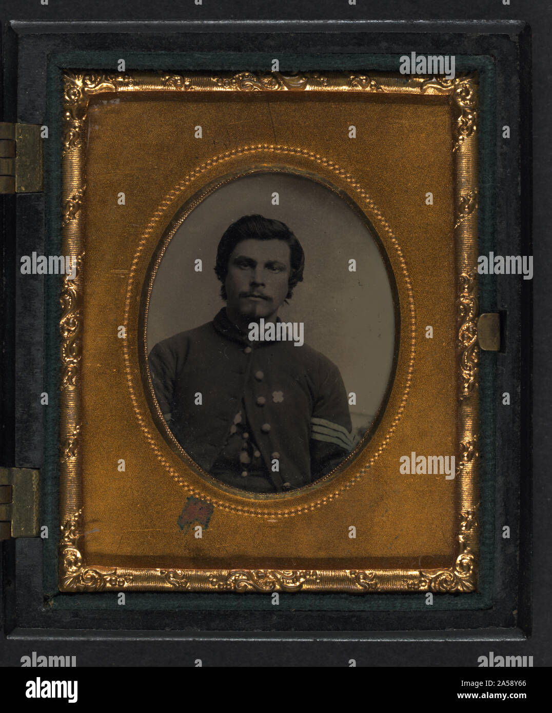 Unidentified soldier in Union sergeant's uniform with 6th Corps badge ...