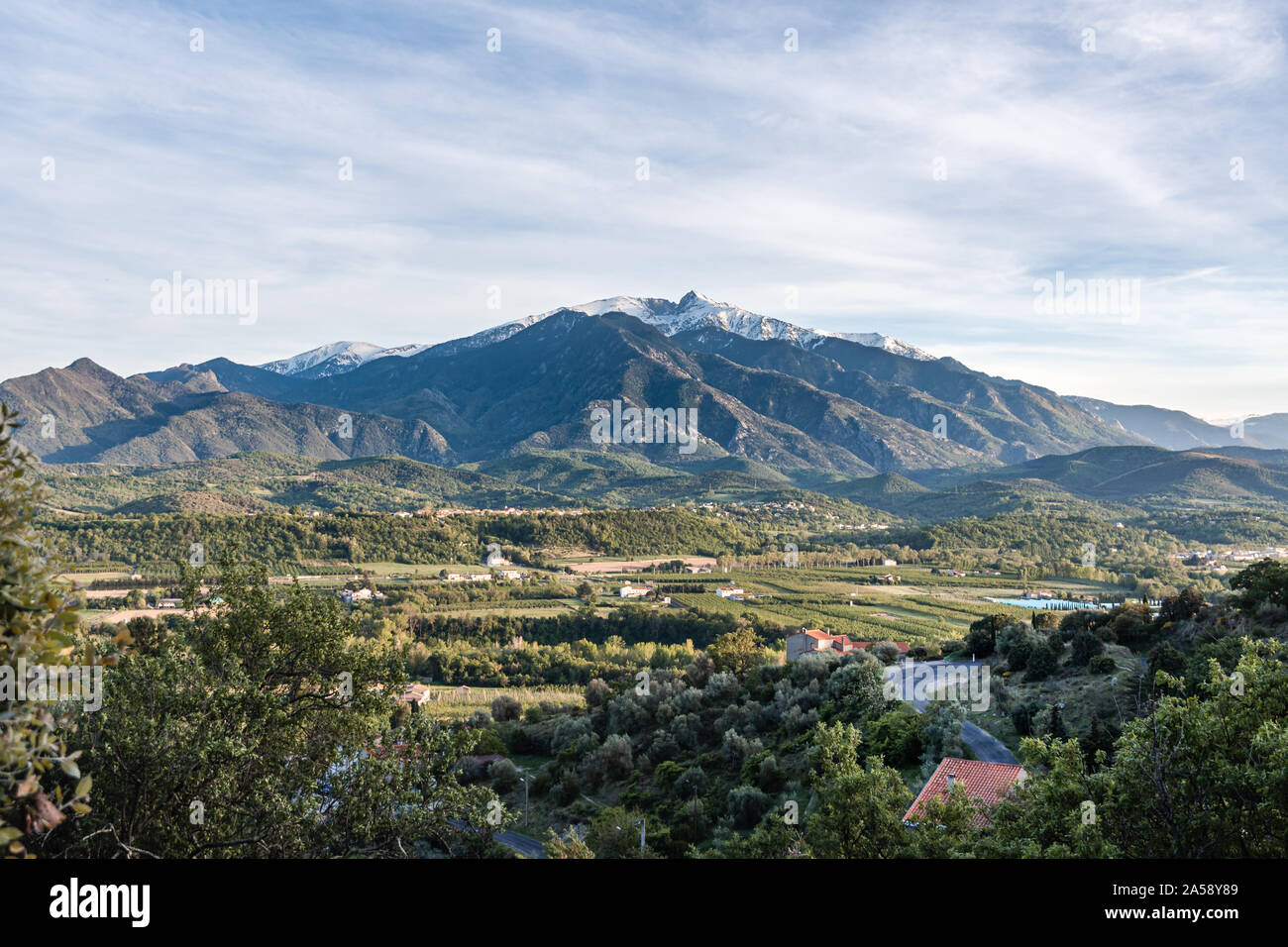 Snow capped Pic du Canigou in the French Pyrenees Stock Photo - Alamy