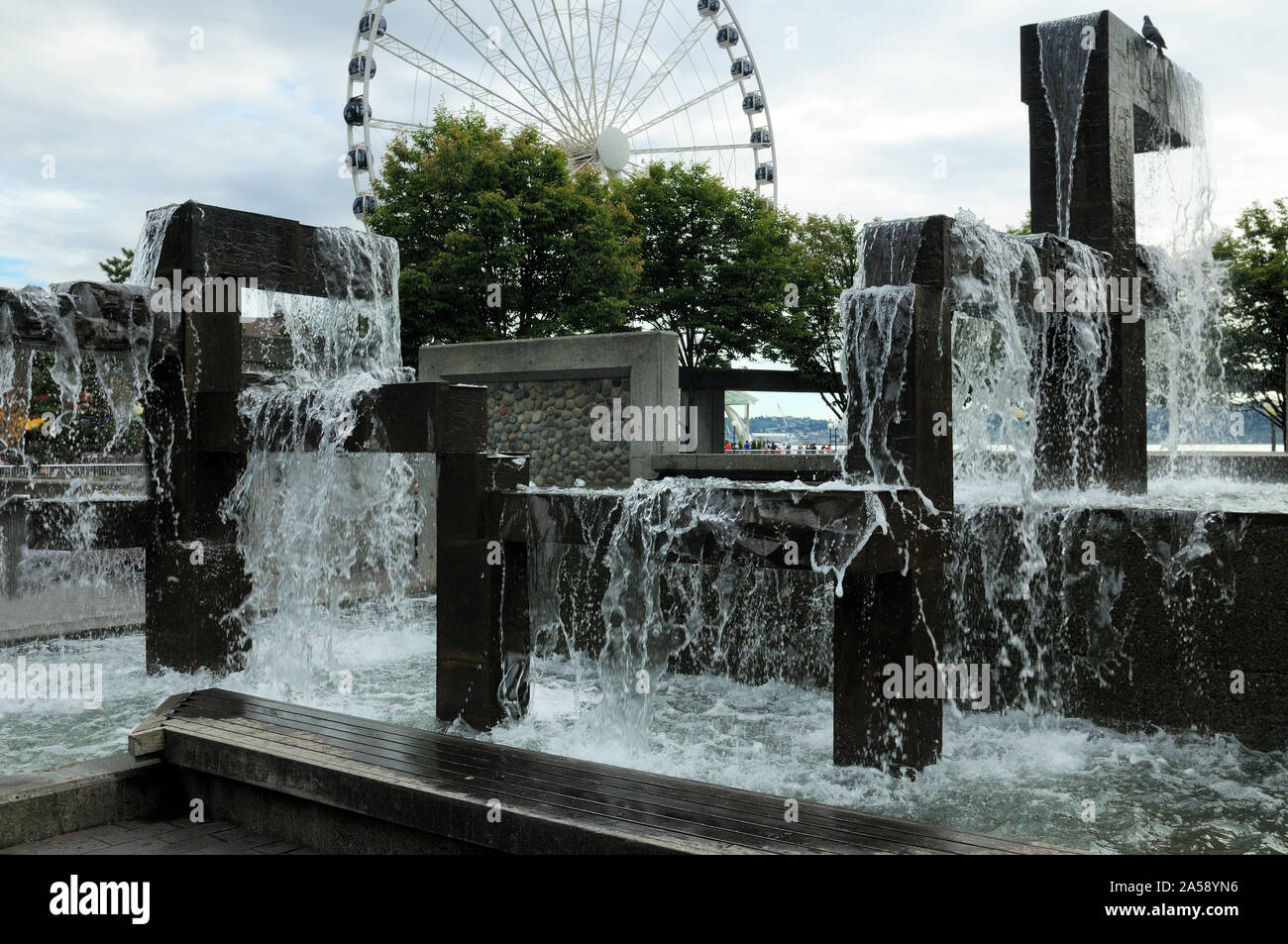 Water Fountain at Waterfront Park Seattle Washington USA Stock Photo ...
