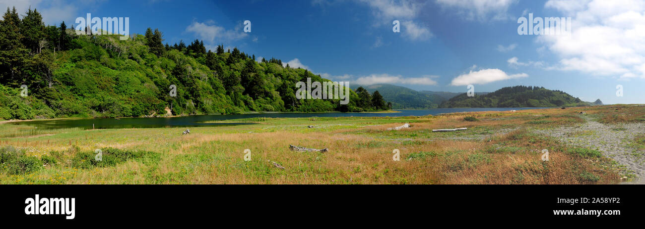 Panoramic View Of Stone Lagoon At Humboldt Lagoon State Park Califo ...