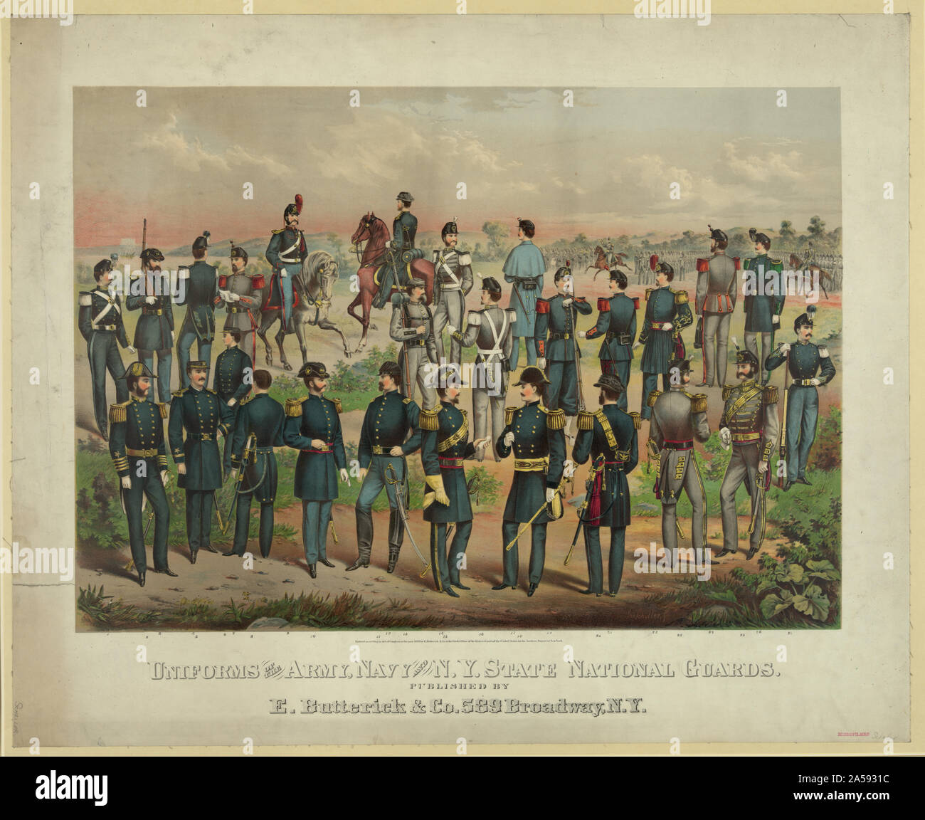 Uniforms of the Army, Navy and N.Y. State National Guards Stock Photo ...