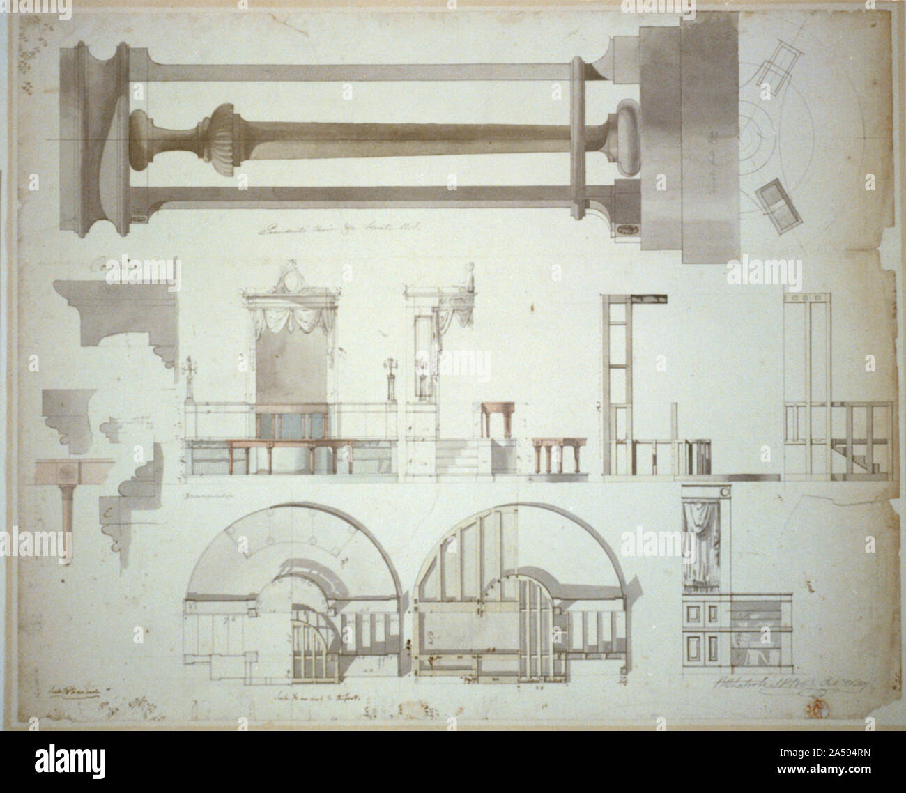United States Capitol, Washington, D.C. President's chair, elevations ...