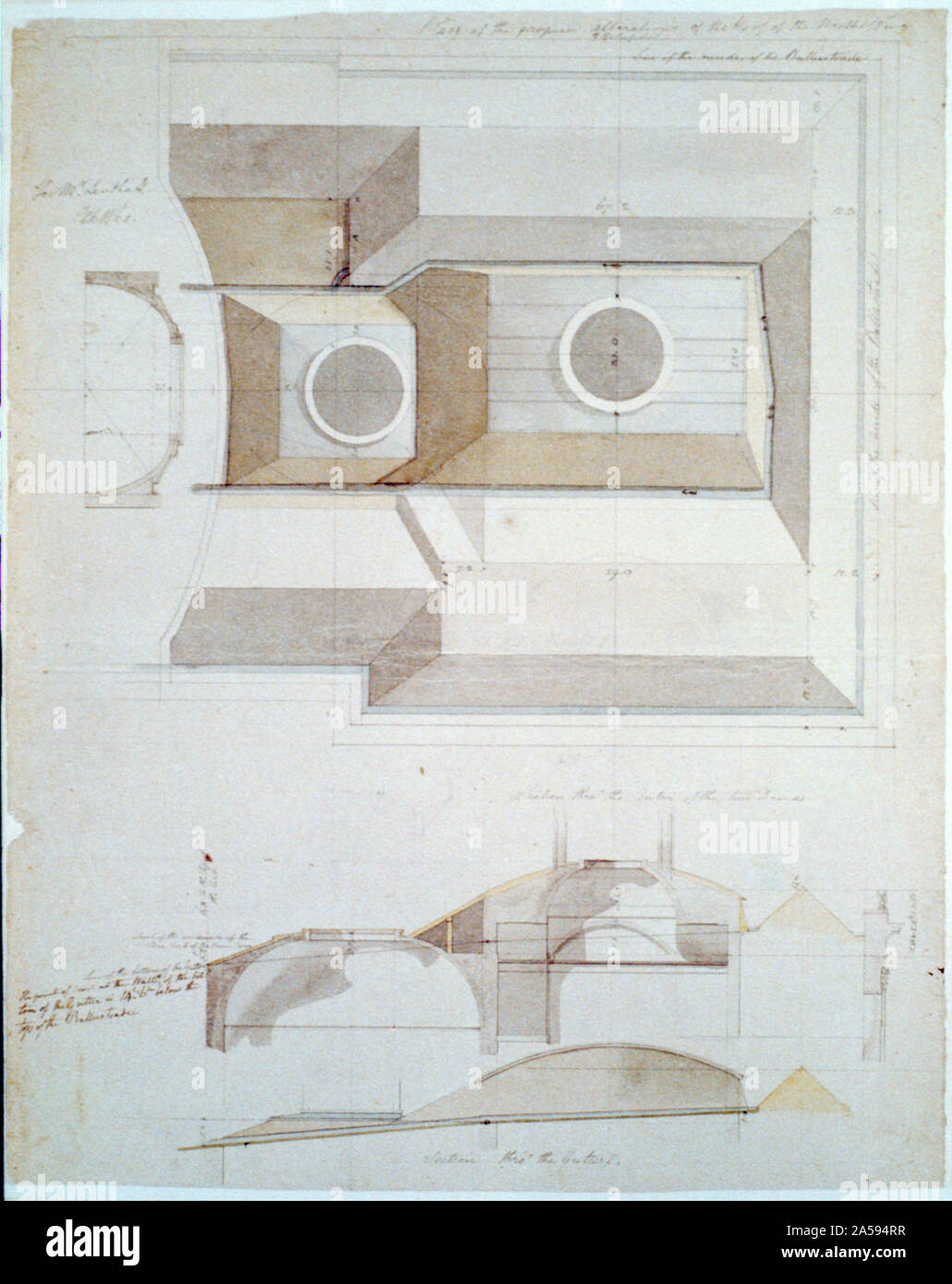 United States Capitol, Washington, D.C. Plan & section of roof, north ...