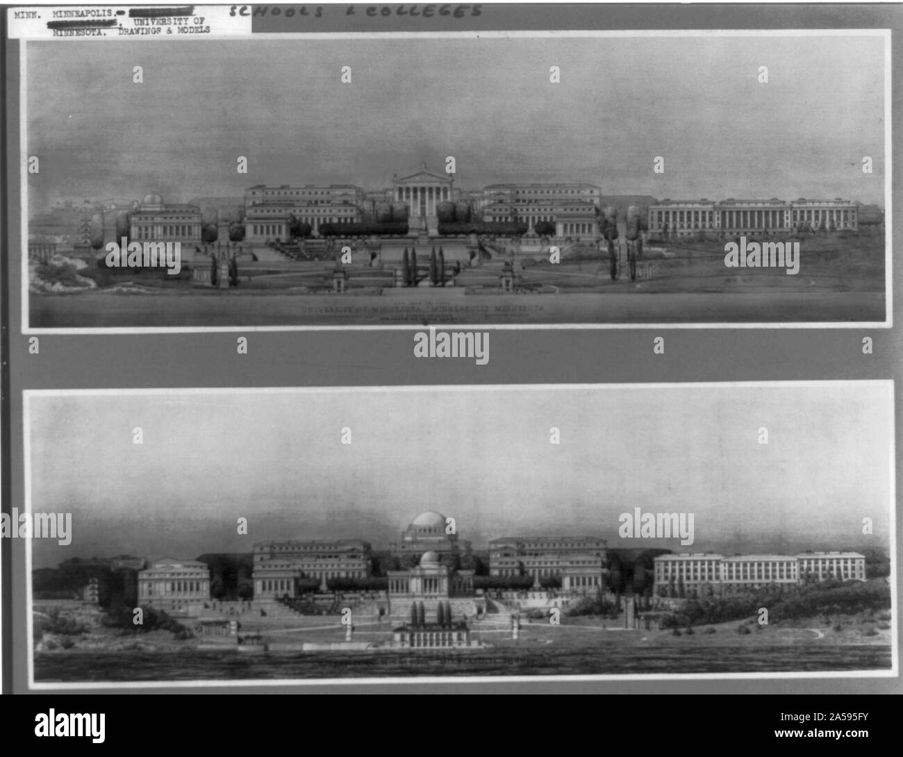 University of Minnesota. Drawings of proposed scheme. View from the ...