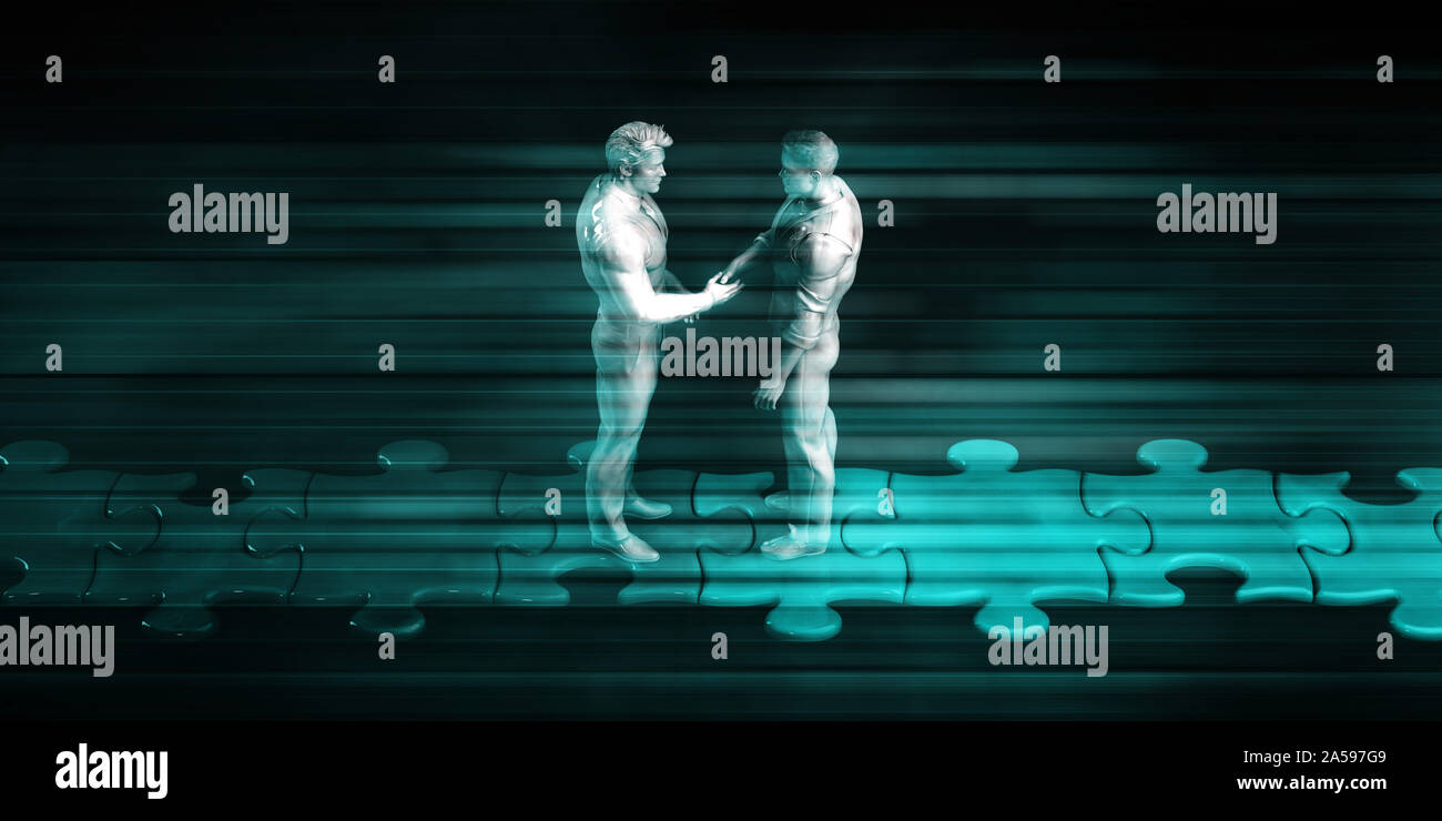 Business Agreement and Cooperation Between Two Businesses Stock Photo ...