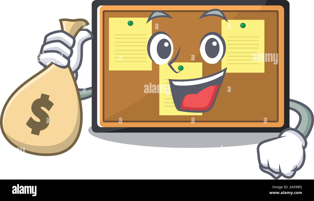 With money bag bulletin board with the cartoon shape Stock Vector Image ...