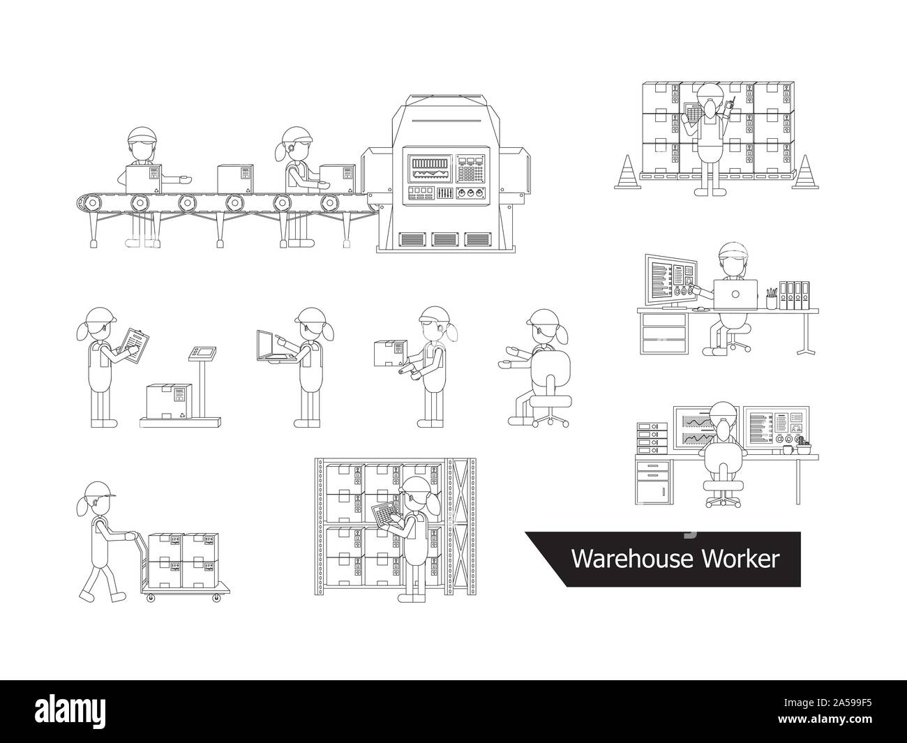 Female warehouse employee Cut Out Stock Images & Pictures - Alamy