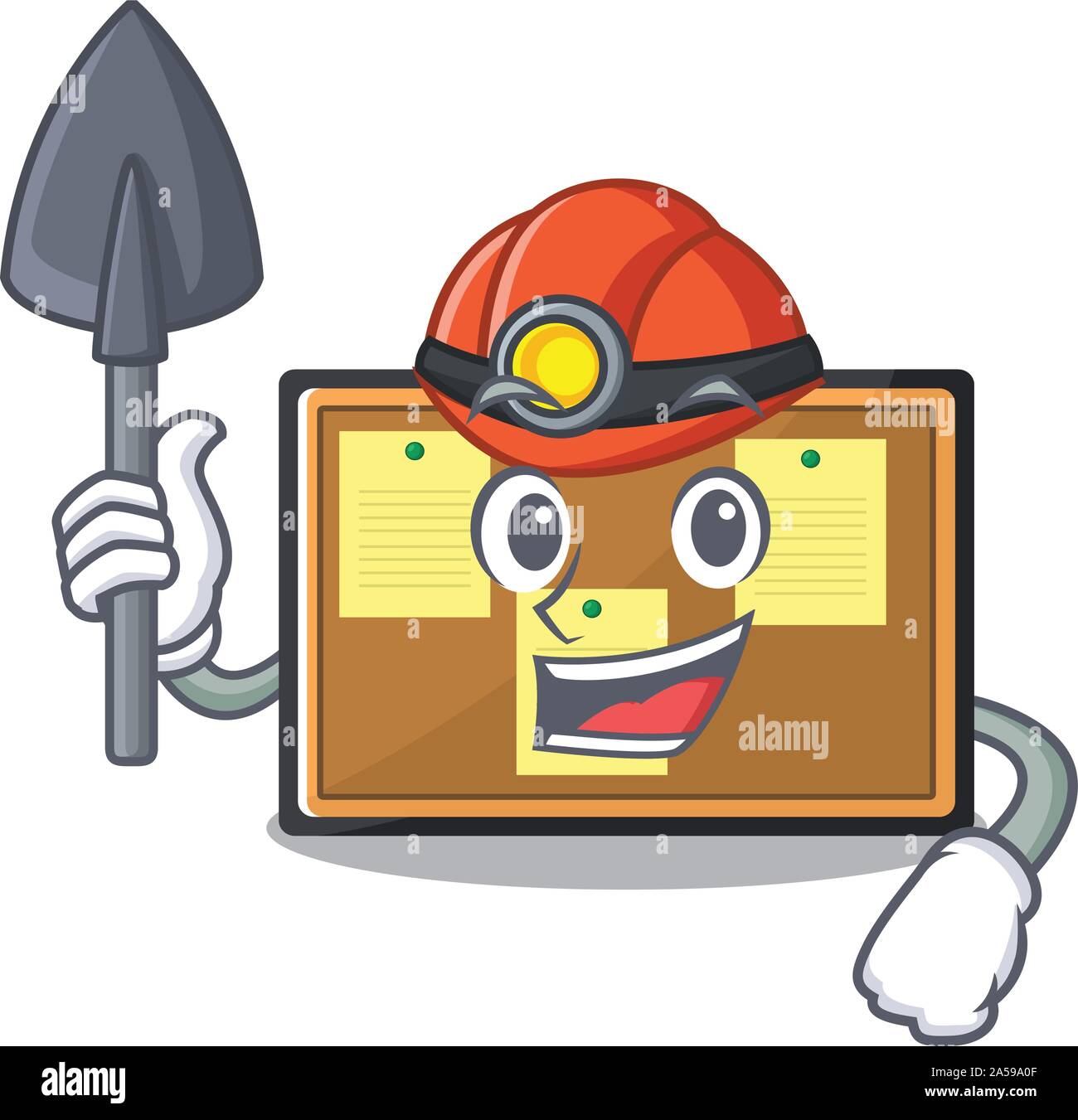 Miner bulletin board isolated in the mascot Stock Vector Image & Art ...