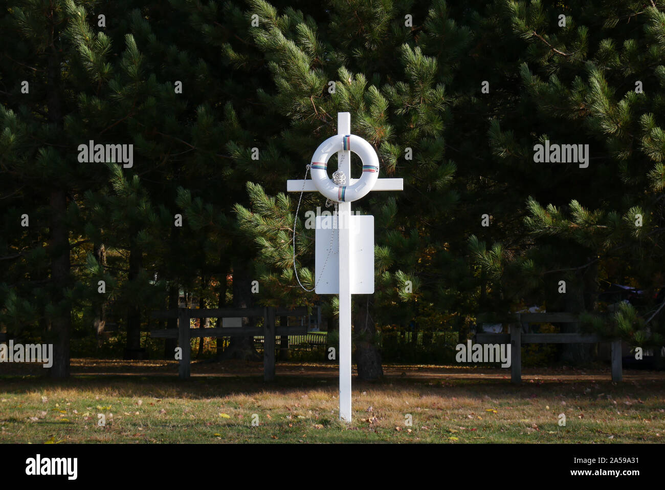 white life saving floating ring Stock Photo - Alamy