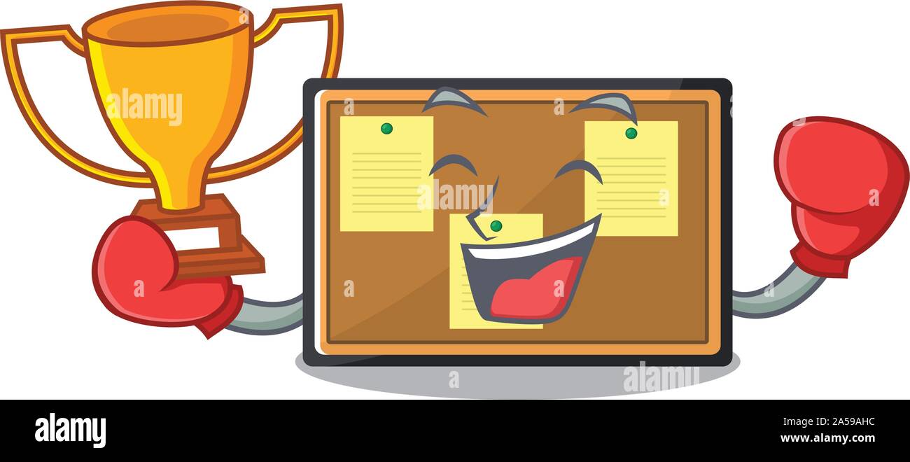 Boxing winner toy bulletin board on the cartoon Stock Vector Image ...