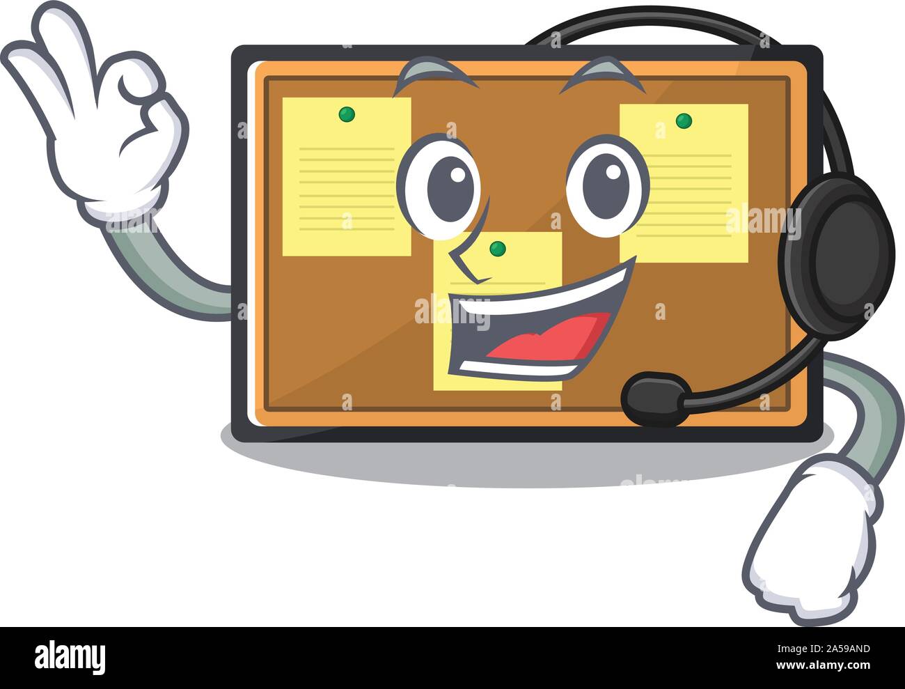 With headphone toy bulletin board on the cartoon Stock Vector Image ...