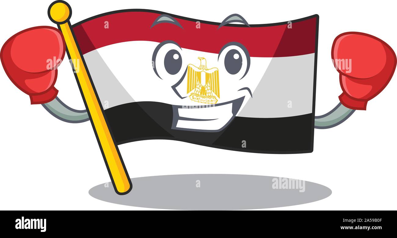 Boxing flag egypt mascot the character shape Stock Vector Image & Art ...