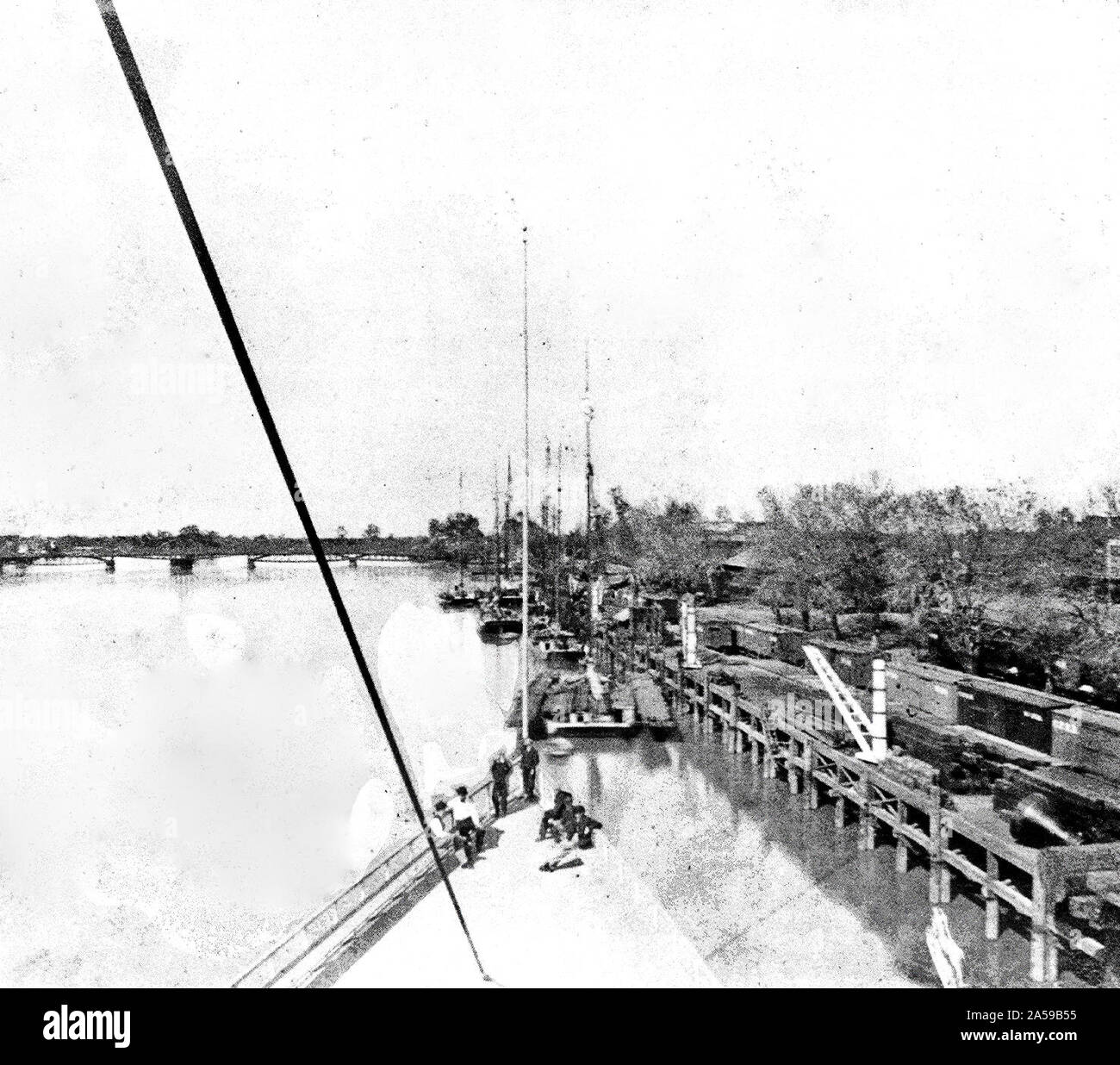 California History - The Levee at Sacramento, from the deck of the ...