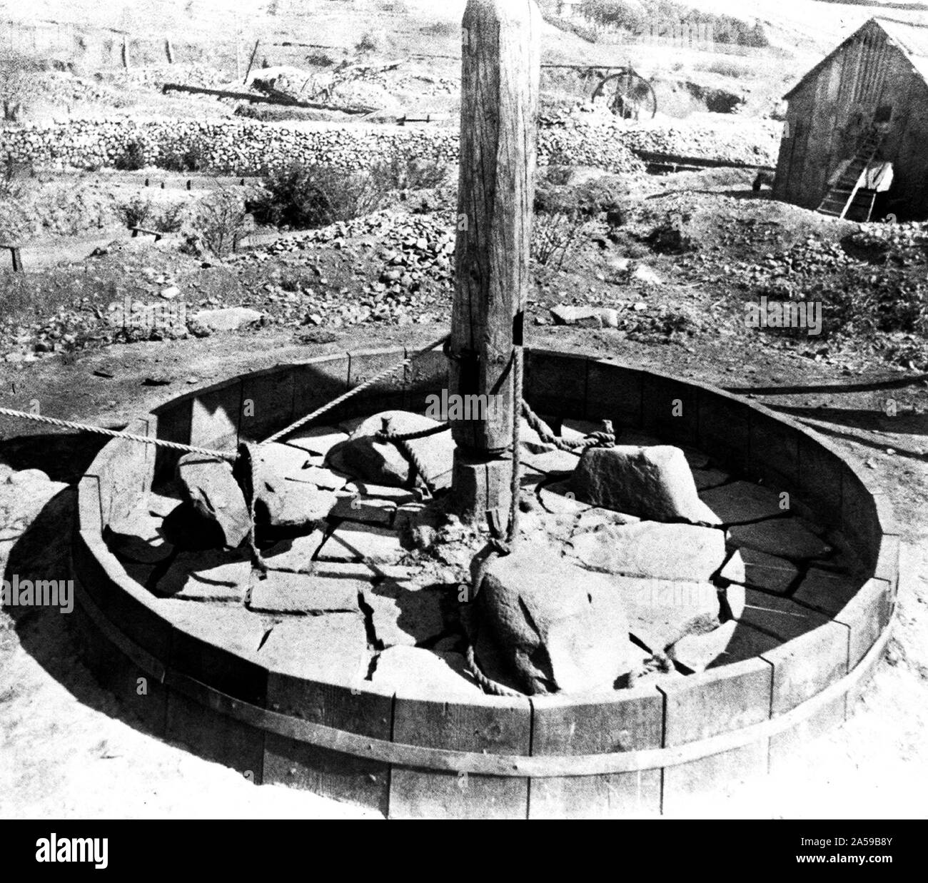 California History - Placer Mining. The Arastra ca. 1866 Stock Photo ...