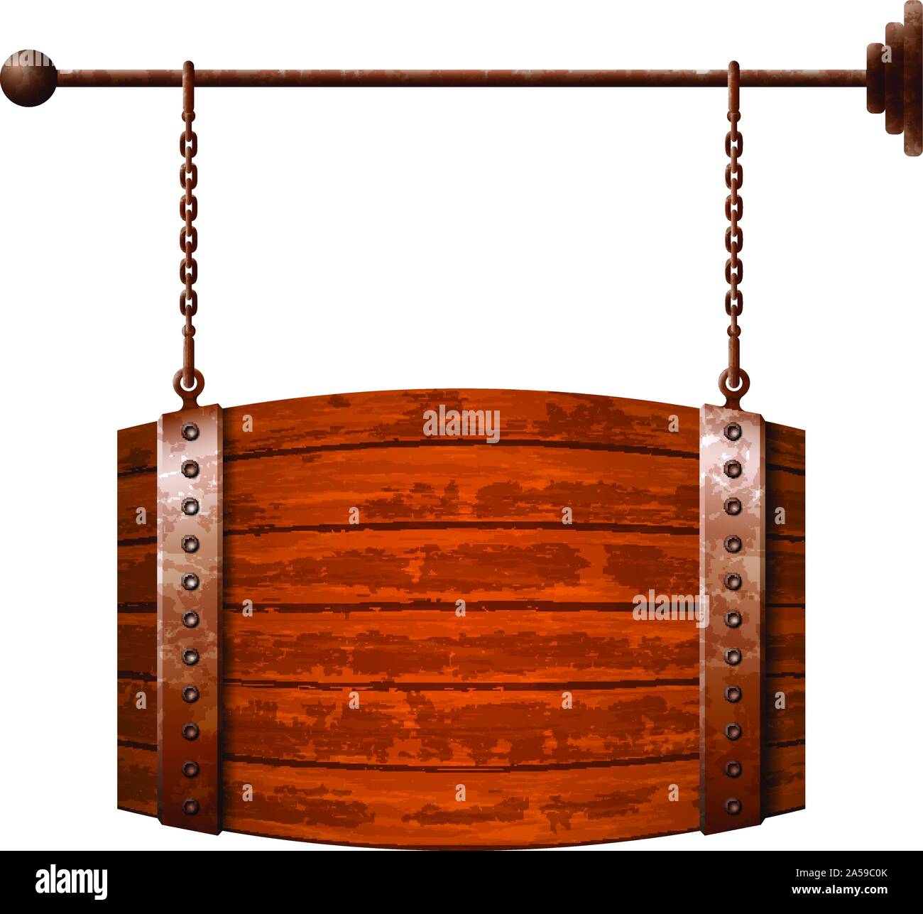 Barrel shaped wooden signboard Stock Vector Image & Art - Alamy