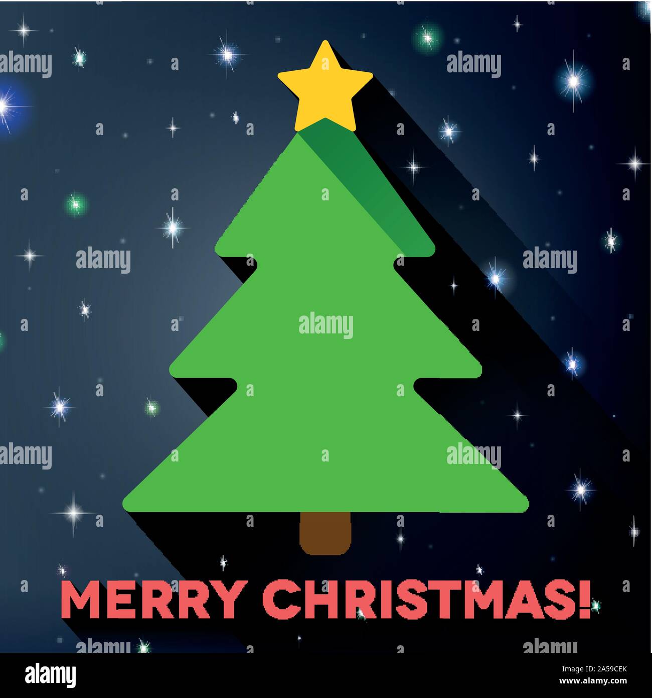 Flat christmas tree long Stock Vector Images - Alamy